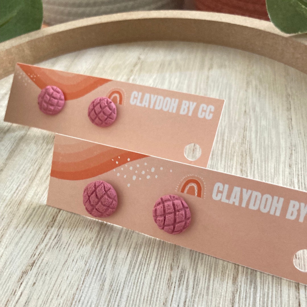 Mini Concha Clay Stud Earrings, Pan Dulce Mexican Jewelry, Gift for Her ...