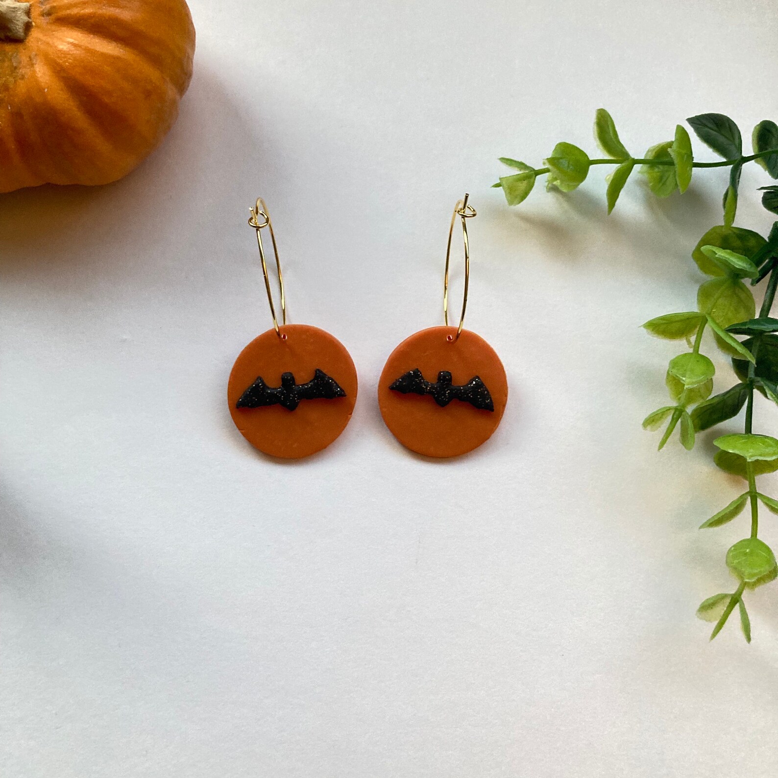 SPOOKY HOOPS Clay Statement Earrings Halloween Clay - Etsy