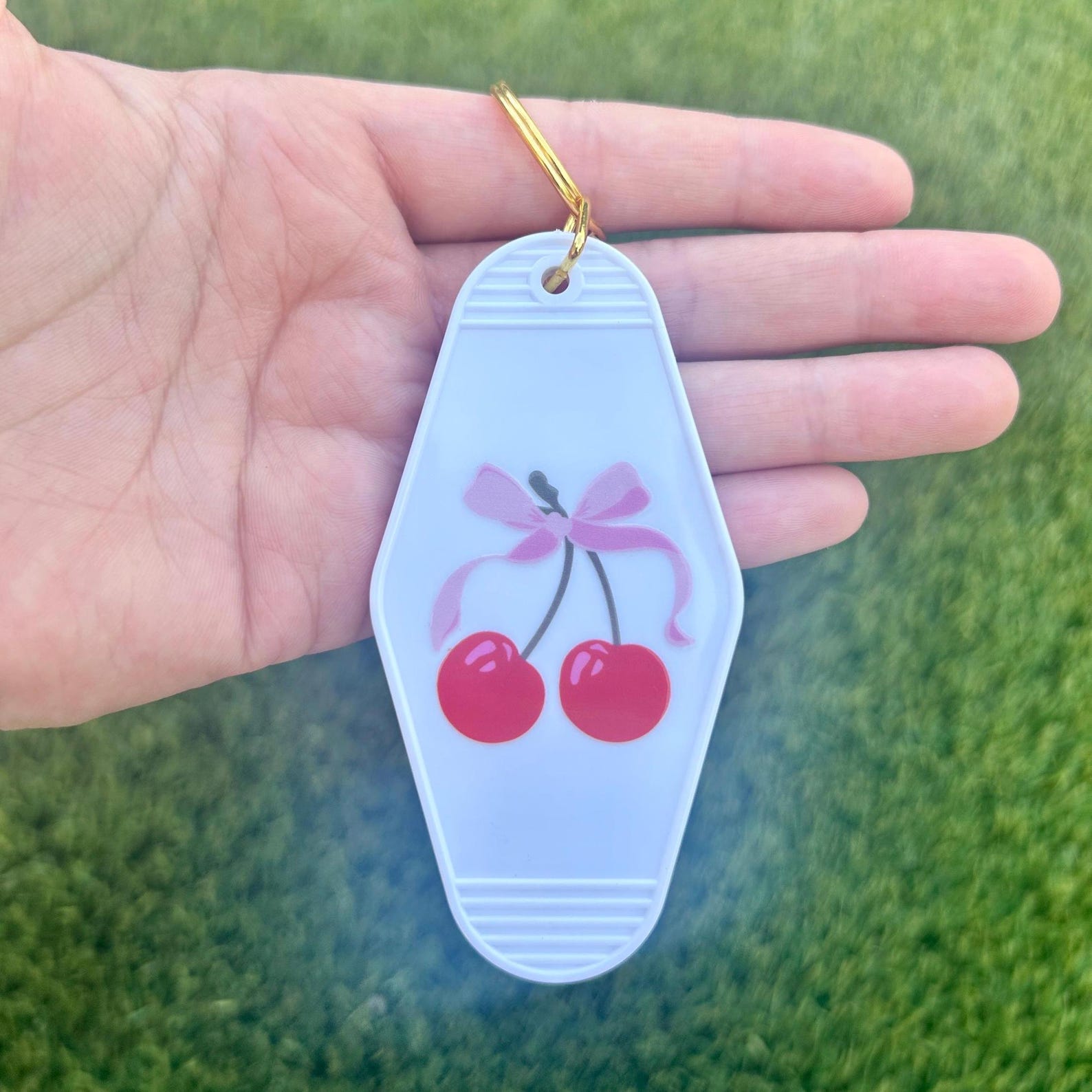 Aesthetic Motel Keychain, Y2K Cherry Bow Daisy Smile, Cute Coquette ...