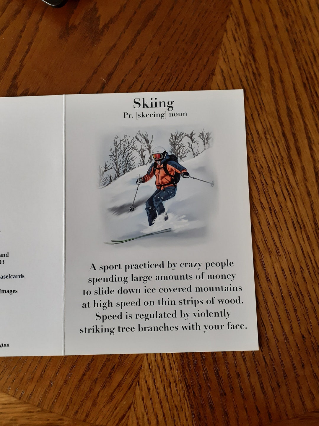 Fun Skiing Birthday Card for the Skier Which Takes the Piste Hand Drawn ...