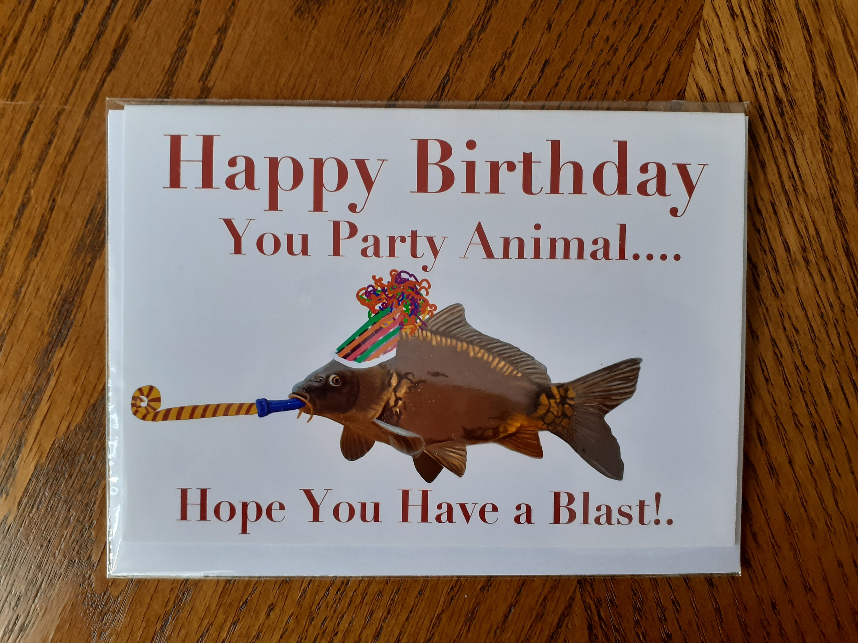 Fun Carp Fisherman Birthday Card carp angler you party animal fish ...