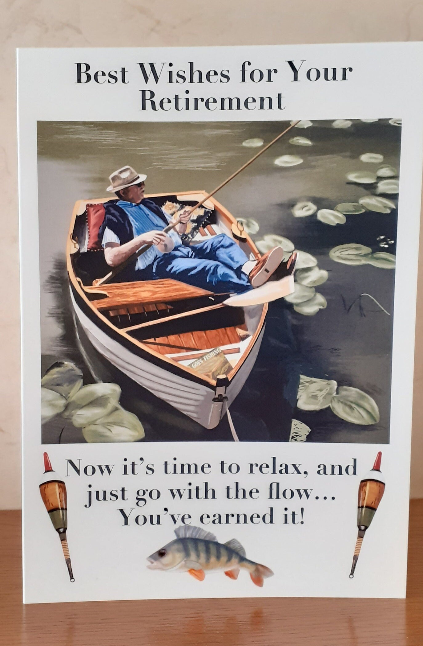 Beautiful Fishing Retirement Card Relaxed Gentleman Fishing in - Etsy