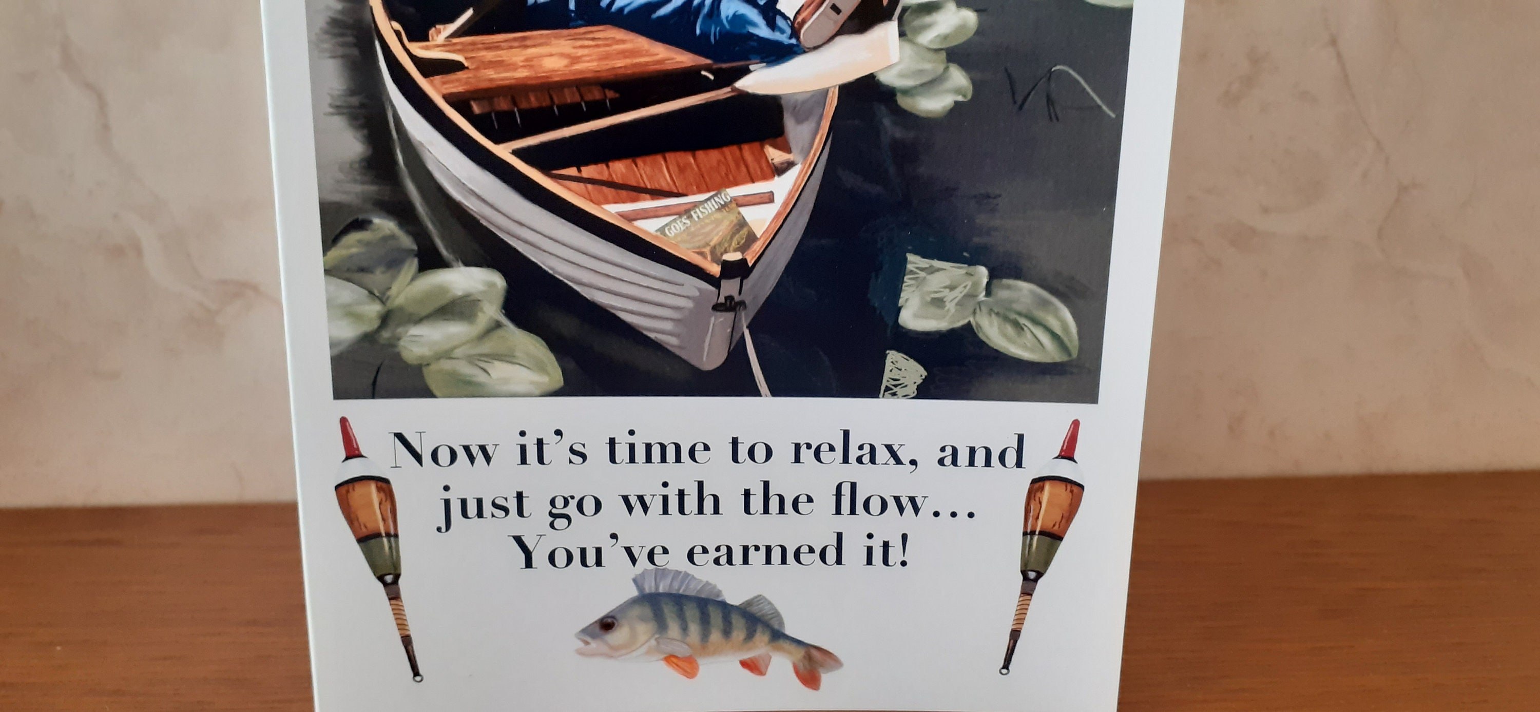 Beautiful Fishing Retirement Card Relaxed Gentleman Fishing in - Etsy
