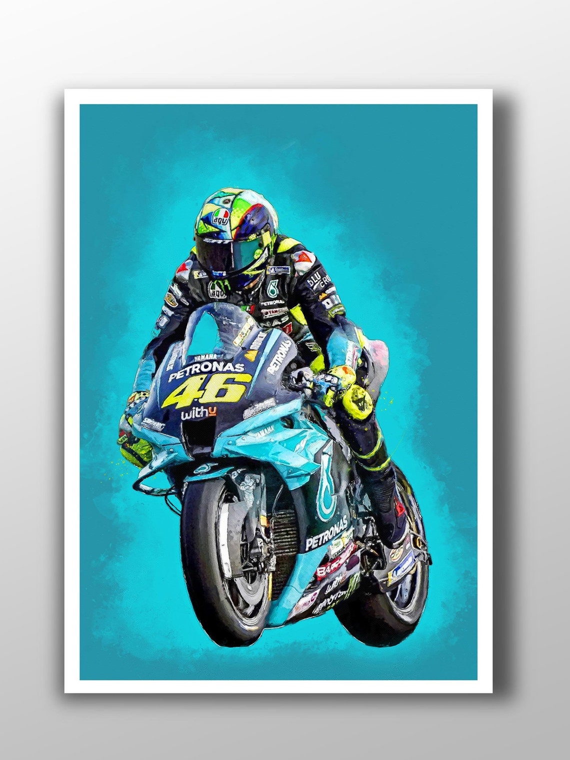 Valentino Rossi 46 Petronas Yamaha MotoGP Poster / Wall Art / | Etsy