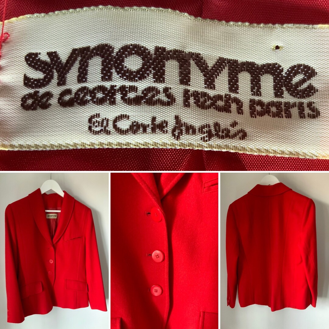80s RED Ultra Cool Pure Wool Sinónimo De GEORGE RECH Paris Chaqueta ...