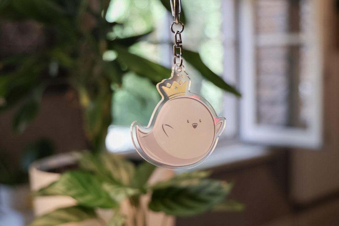 Mario Inspired Keychain King Boo Fan Art Cute Acrylic - Etsy