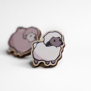 Tiny Sheep | Cute Wooden Pins | Adorable Accessory - Etsy