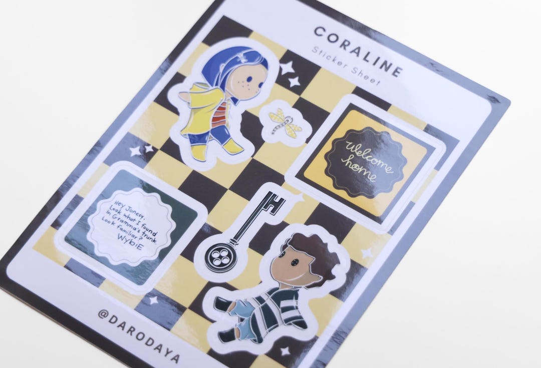 Coraline Inspired Stickers | Coraline Fan Art | Cute Sticker Sheet - Etsy