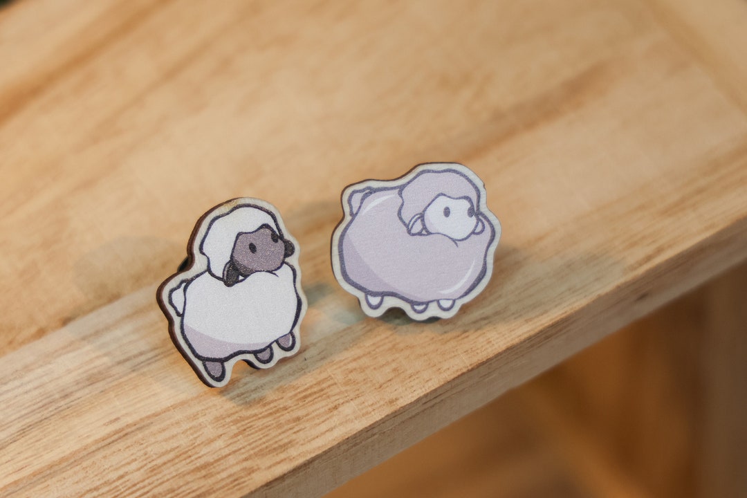 Tiny Sheep | Cute Wooden Pins | Adorable Accessory - Etsy