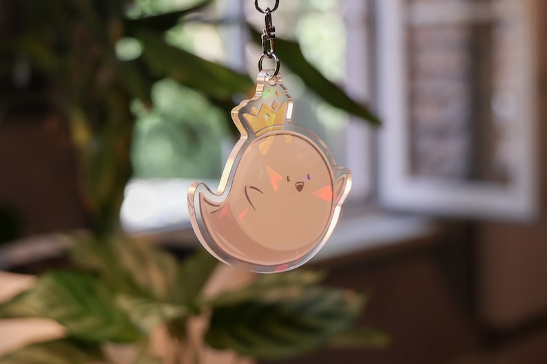 Mario Inspired Keychain King Boo Fan Art Cute Acrylic - Etsy