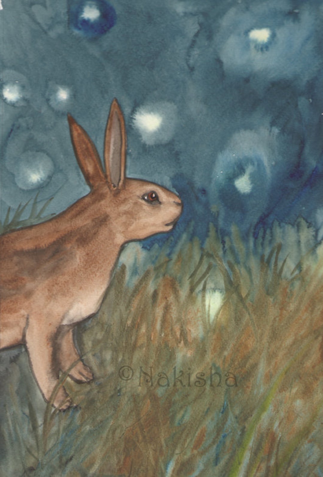Original Art - the Queen of Rabbits - Watercolor Rabbit Painting - Art ...