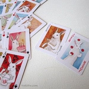 Adorable White Rabbits Poker Playing Cards Deck - Etsy