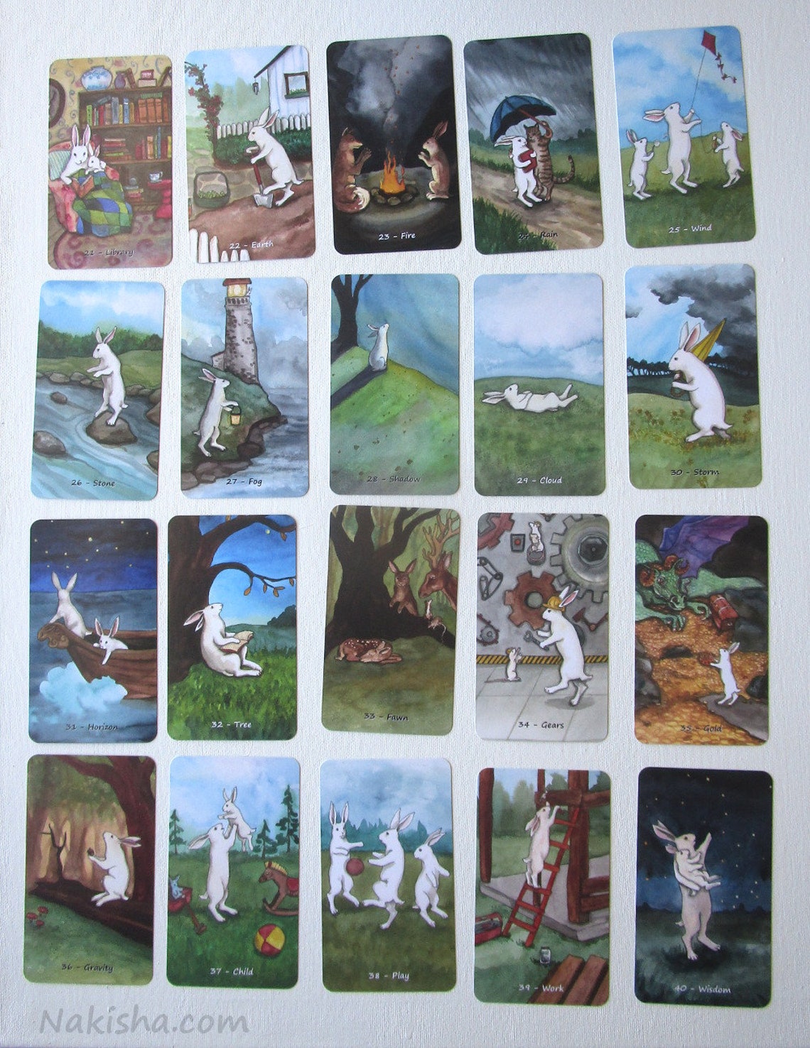 Nakisha's Deluxe Rabbit Oracle Animal Art Card Deck | Etsy