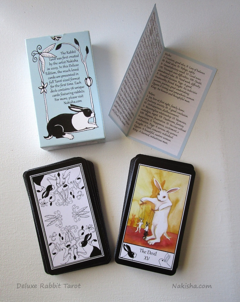 The Rabbit Tarot Deluxe Version Animal Art Card Deck - Etsy