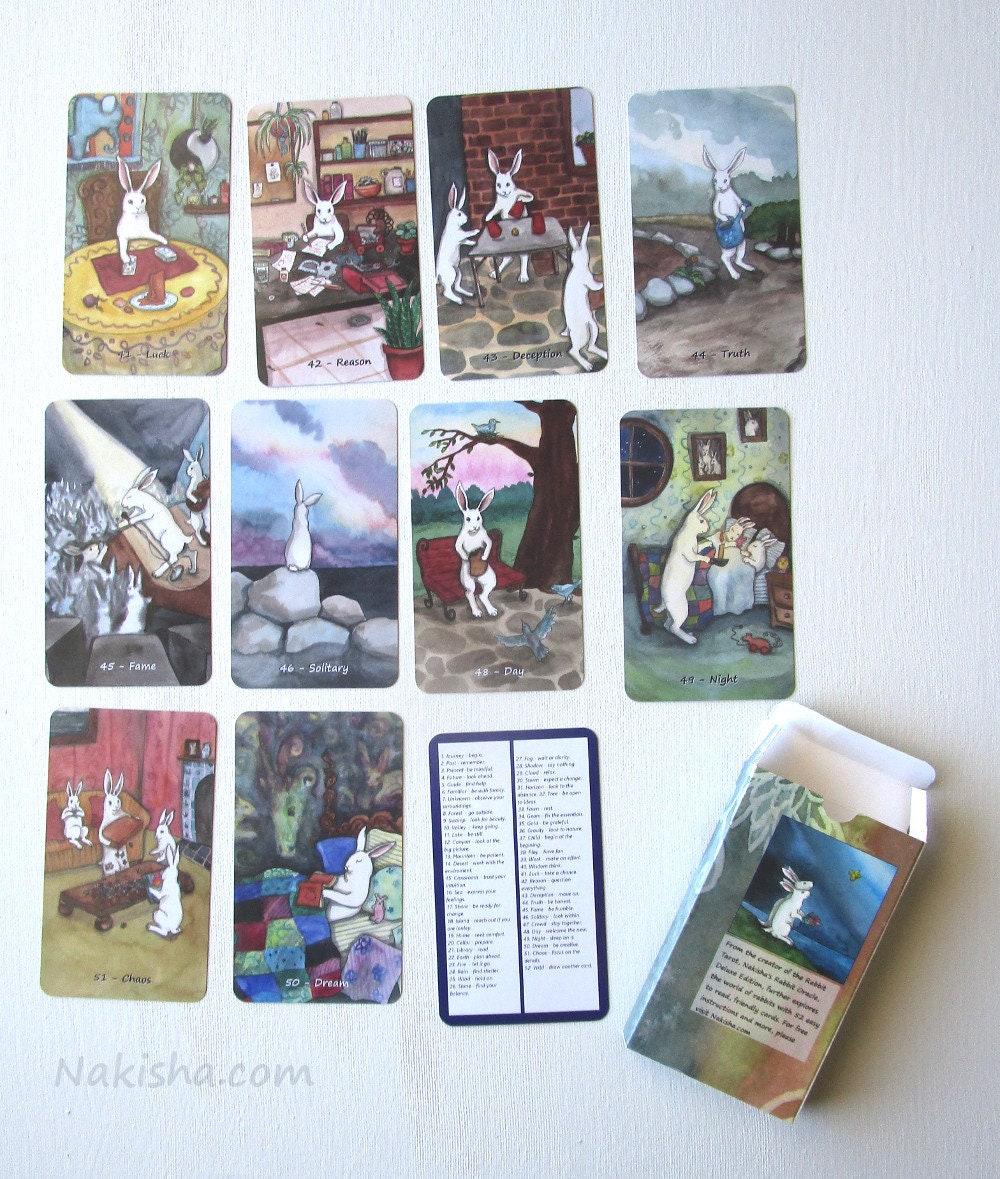 Nakisha's Deluxe Rabbit Oracle Animal Art Card Deck | Etsy