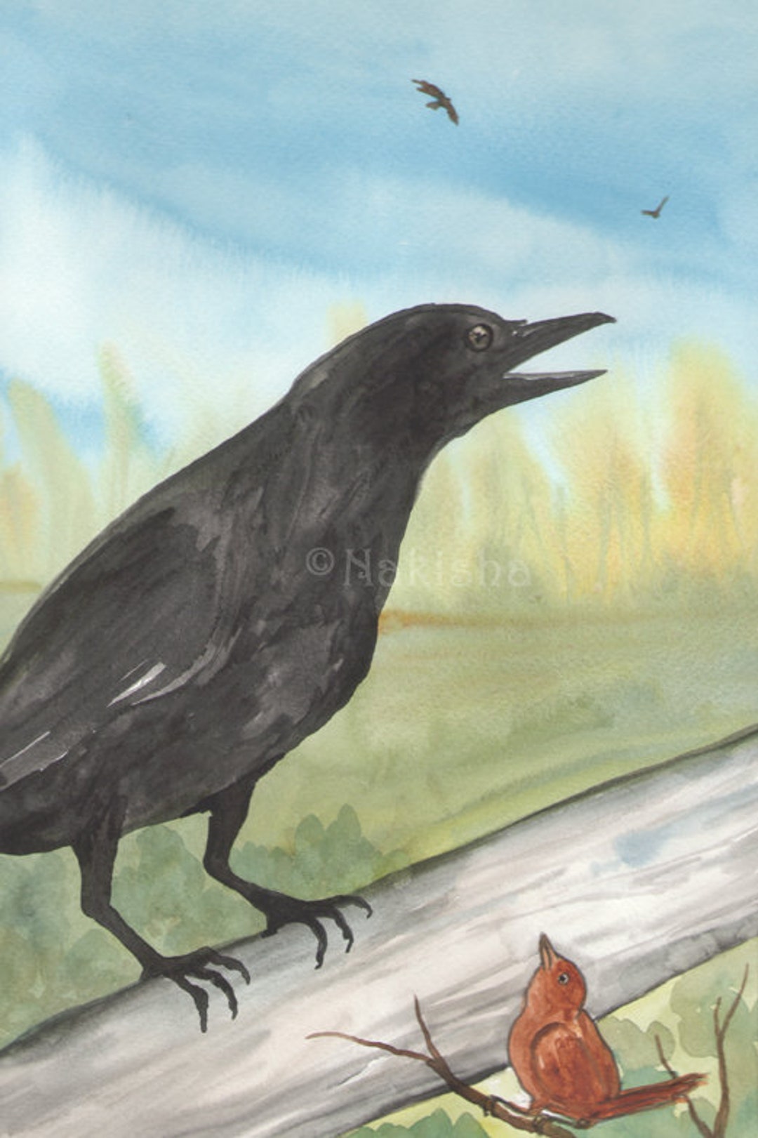 Original Art - the Queen of Crows - Watercolor Crow Painting From the ...