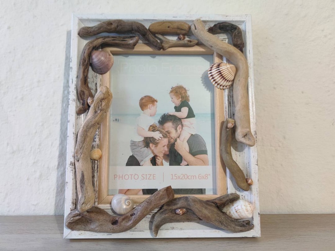 Elegant Coastal Photo Frame With Natural Driftwoods and Seashells ...