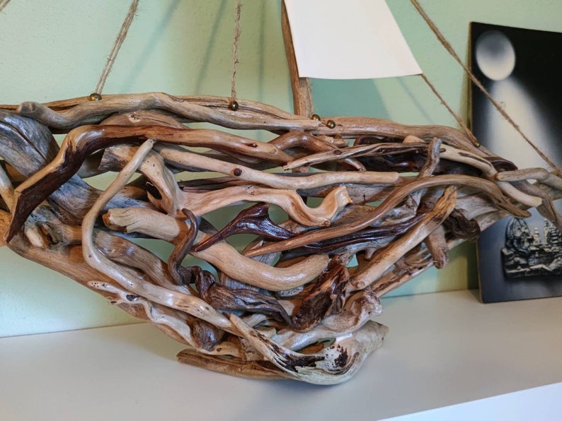 XL Hand-crafted Boat With Natural Driftwood Pieces From - Etsy