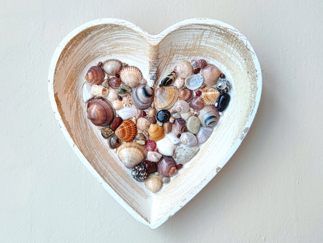 SEASHELL HEART Wall Decor From Greece/natural Seashells Wall Hanging ...