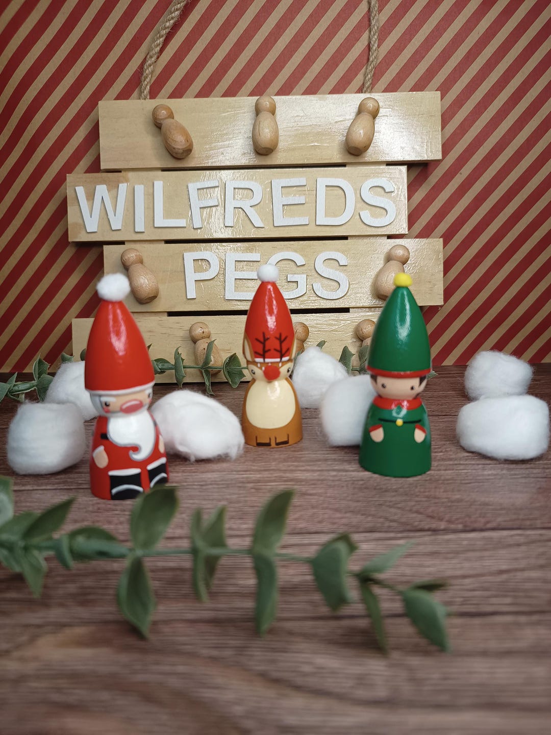 Christmas Santa, Elf and Rudolph Peg Doll Decorations - Etsy