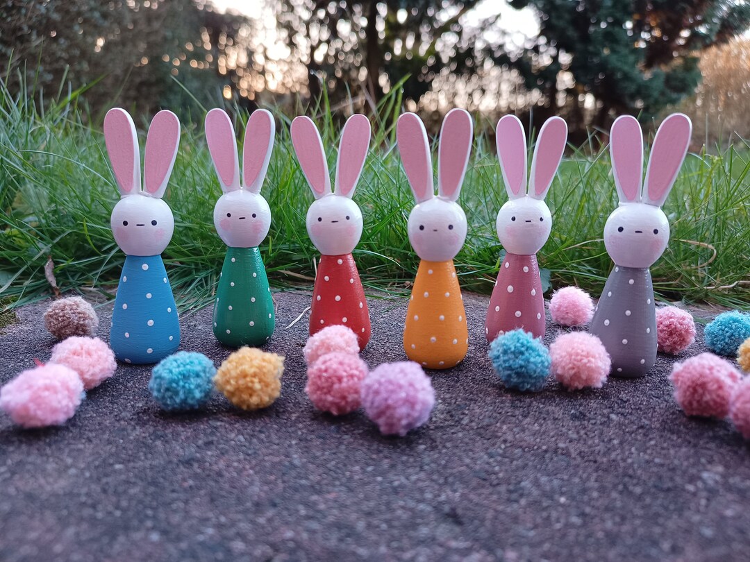 Easter Bunny Peg Doll - Etsy