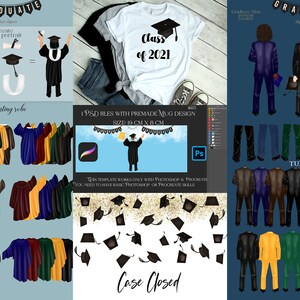 Graduation Bundle Clipart, DIY Portrait, Graduating Girls and Boys ...