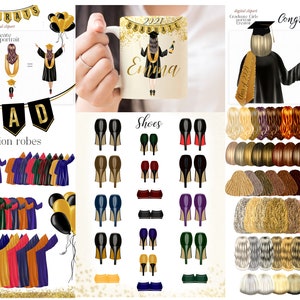Graduation Bundle Clipart, DIY Portrait, Graduating Girls and Boys ...