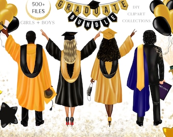 Graduation Girl Clipart PNG & SVG Scrapbook Illustration - Etsy