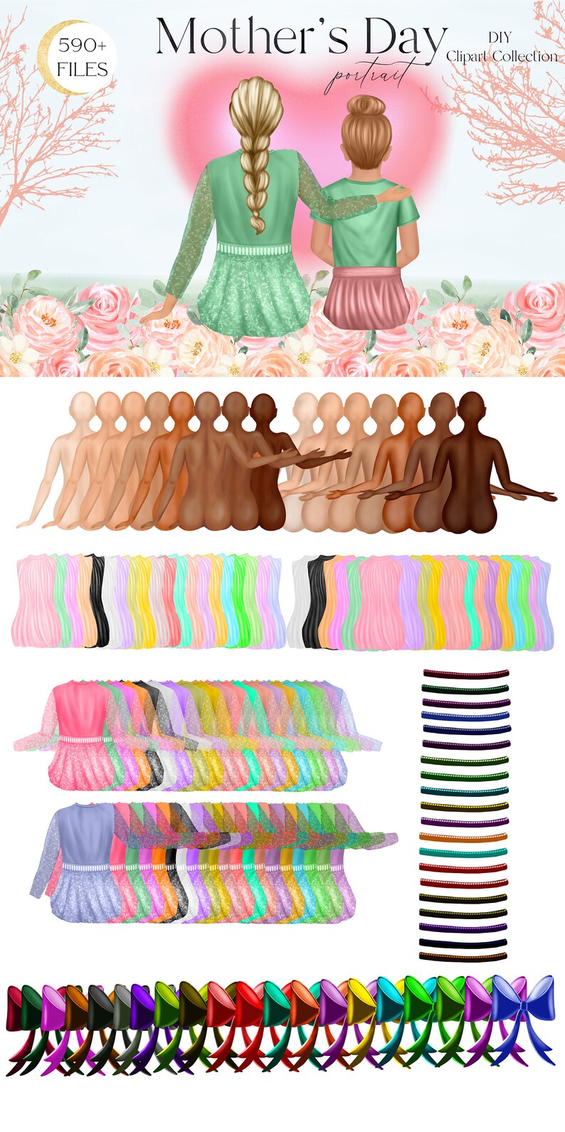 Mother's Day Clipart DIY Portrait Mother Sublimation - Etsy