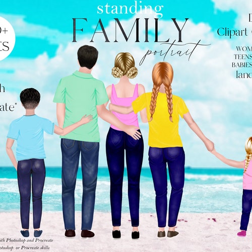 Family Clipart DIY Portrait Family Mother Day Custom Family - Etsy
