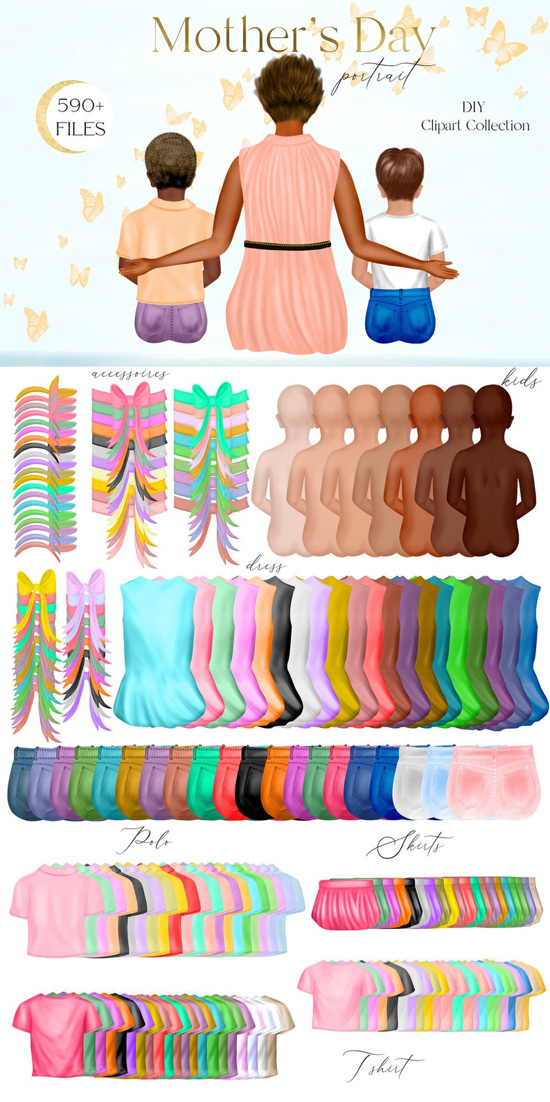Mother's Day Clipart, DIY Portrait, Mother Sublimation, DIY Clipart ...