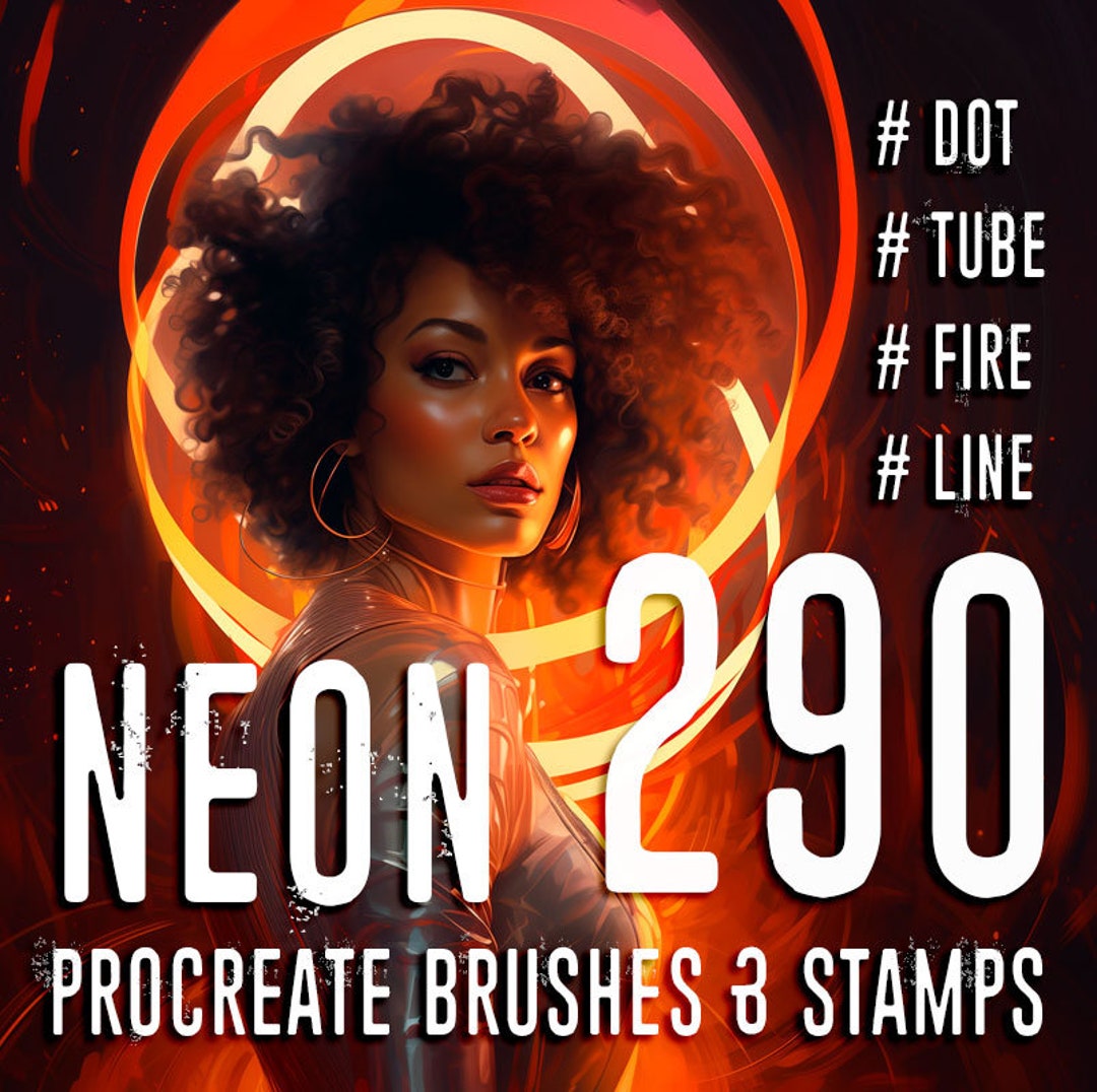 Neon Brushes 290 Best Procreate Neon Brushes Drawing Set for iPad Neon ...