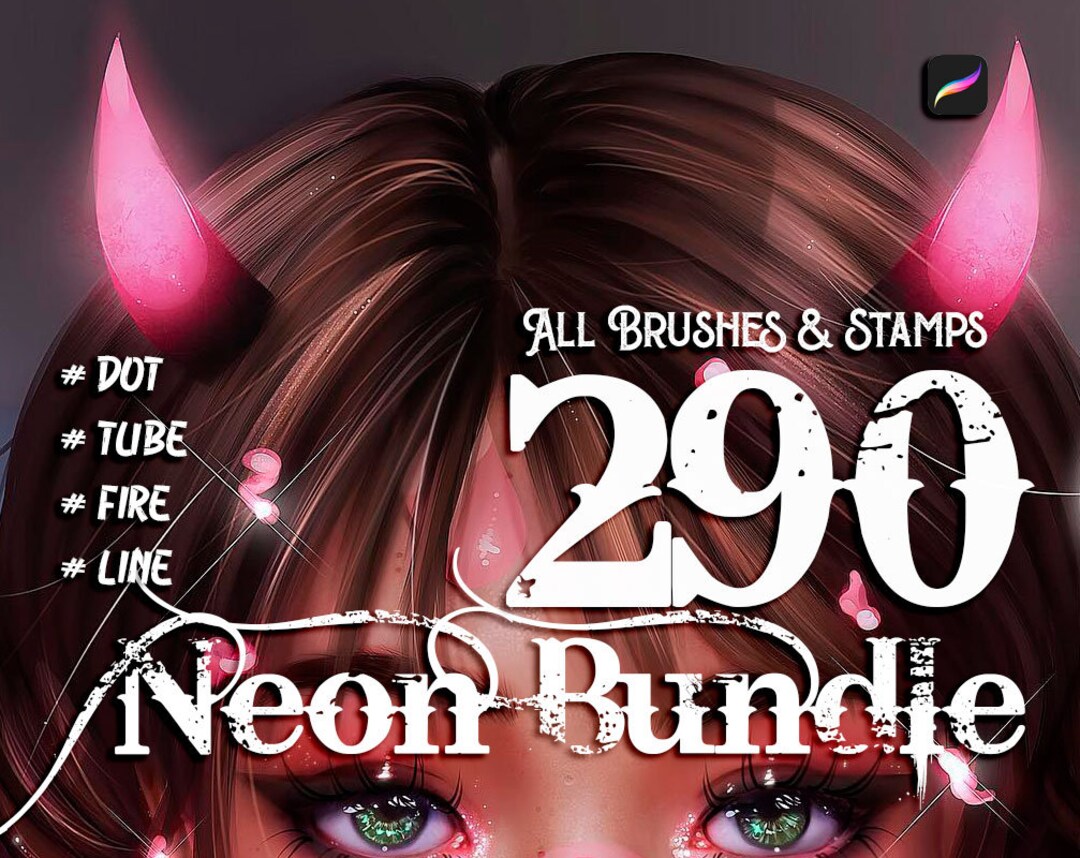 Neon Brushes Neon Stamps Procreate Brushes Dot Brushes Tube - Etsy