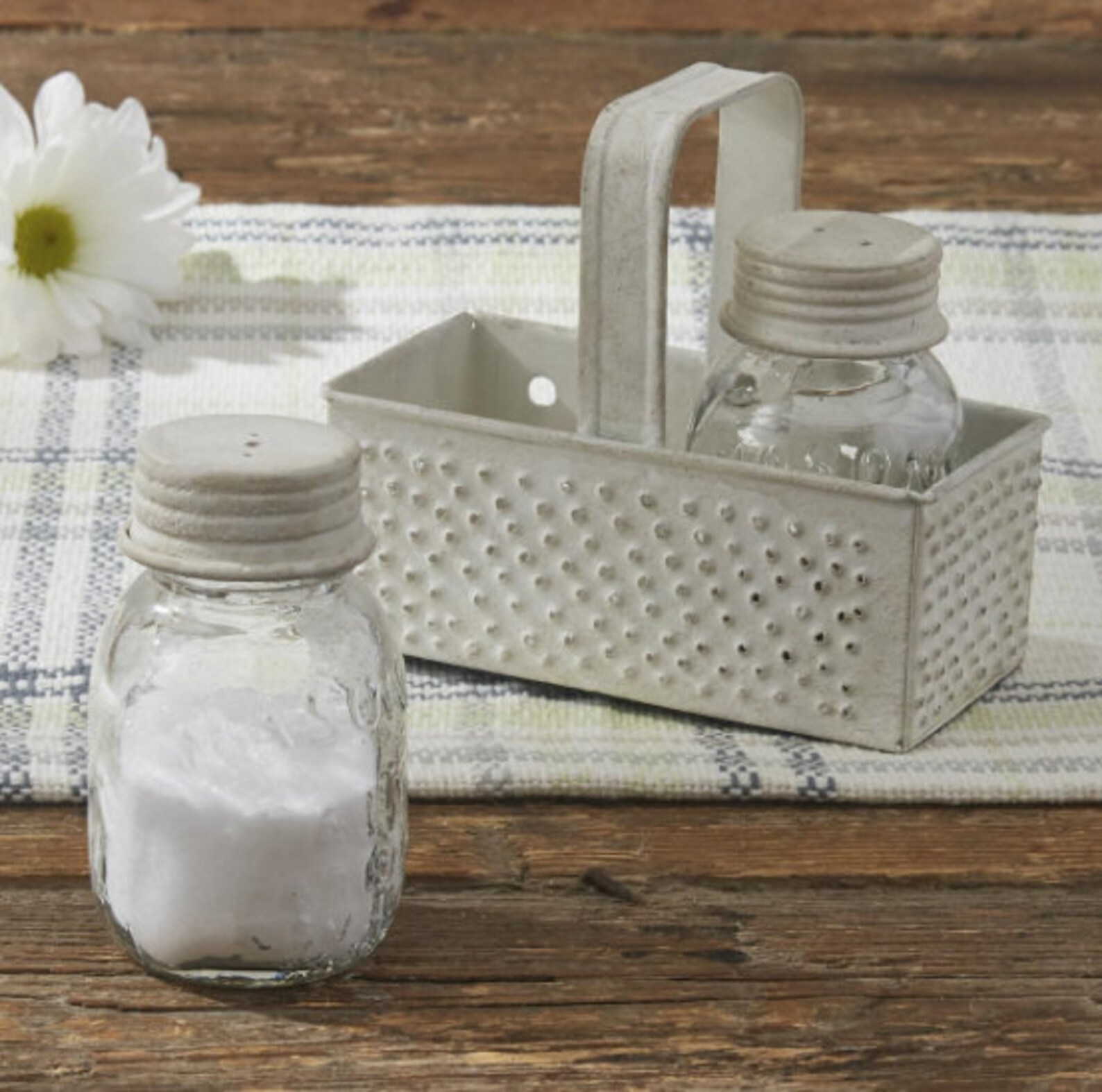 Grater Caddy With Mason Jar Salt Pepper Set Kitchen Décor - Etsy