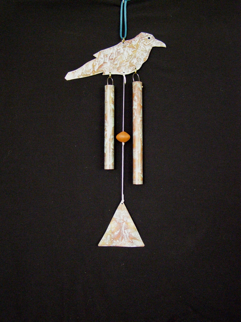 Copper Crow Wind Chime Outdoor Garden Bird Wind Chime - Etsy