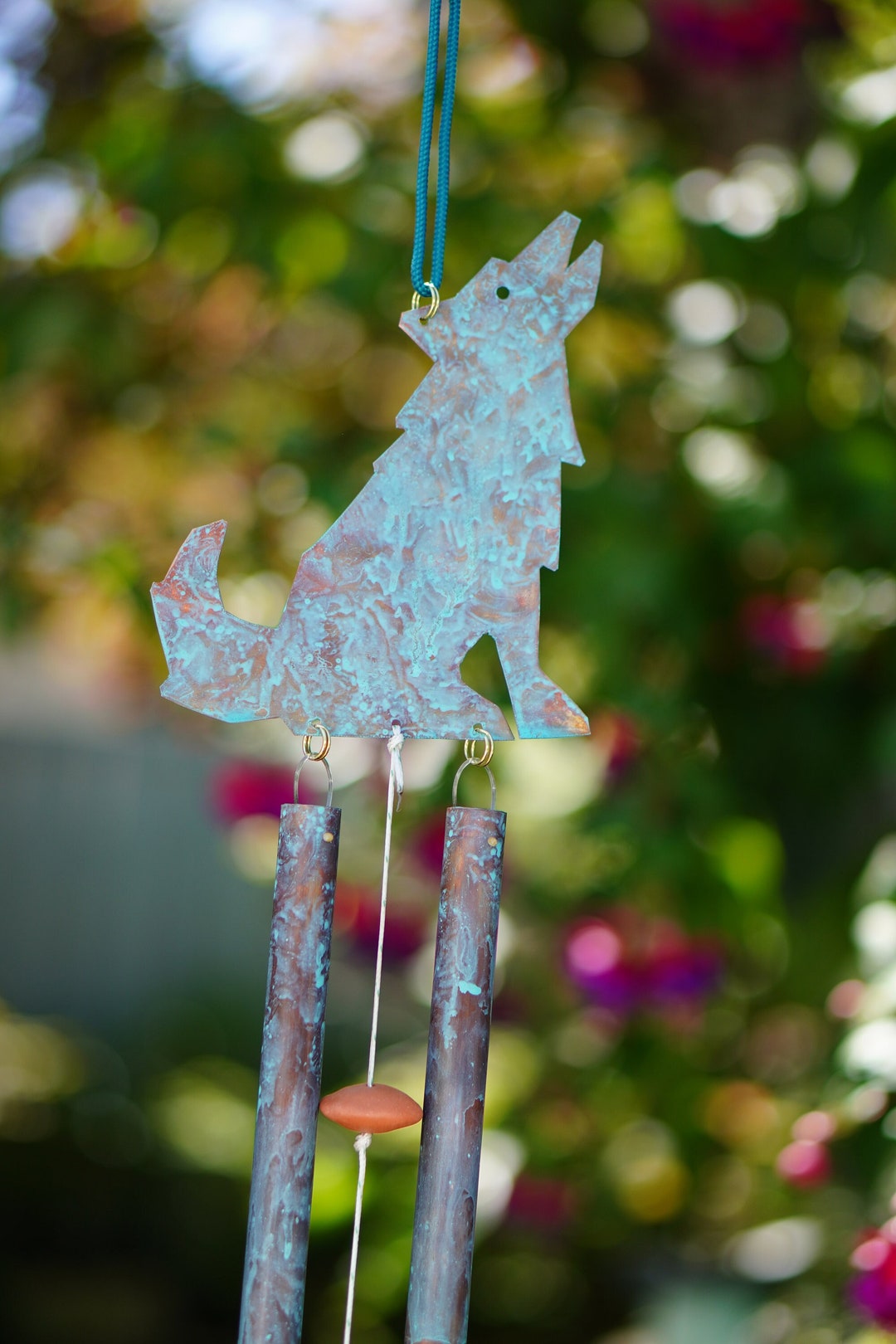 Wind Chime/ Howling Wolf Windchime / Dog Wind Chime / Outdoor Copper ...