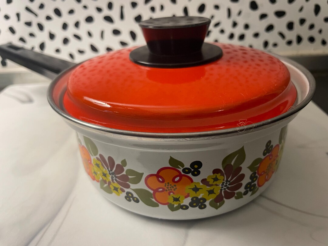 Retro Austria Email Enamel Pot - Etsy