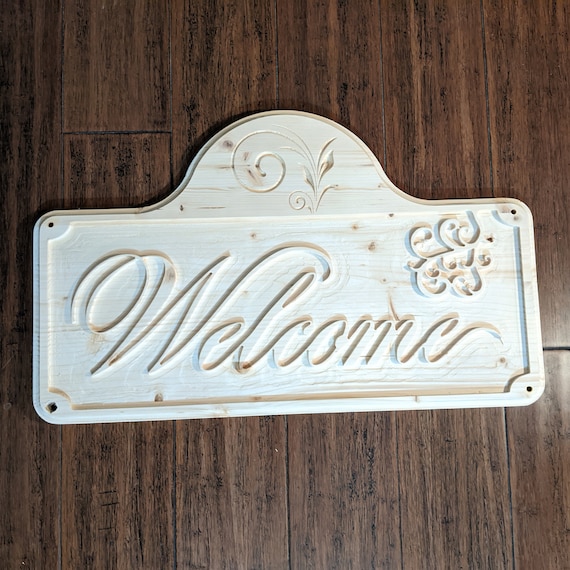 Beautiful Welcome Plaque for Home DXF SVG File for CNC Router - Etsy