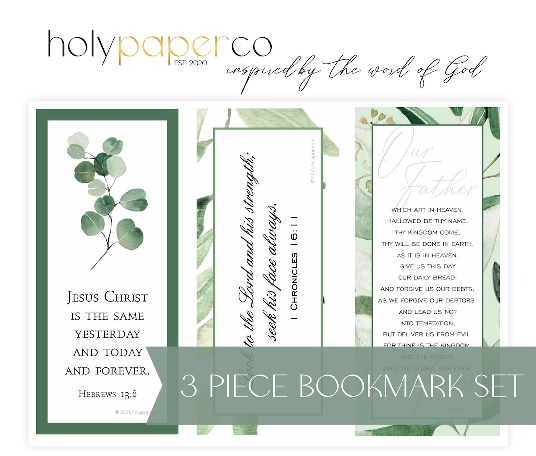 3 Piece Bookmark Set / Bookmark Set, Christian Bookmark, Christian ...