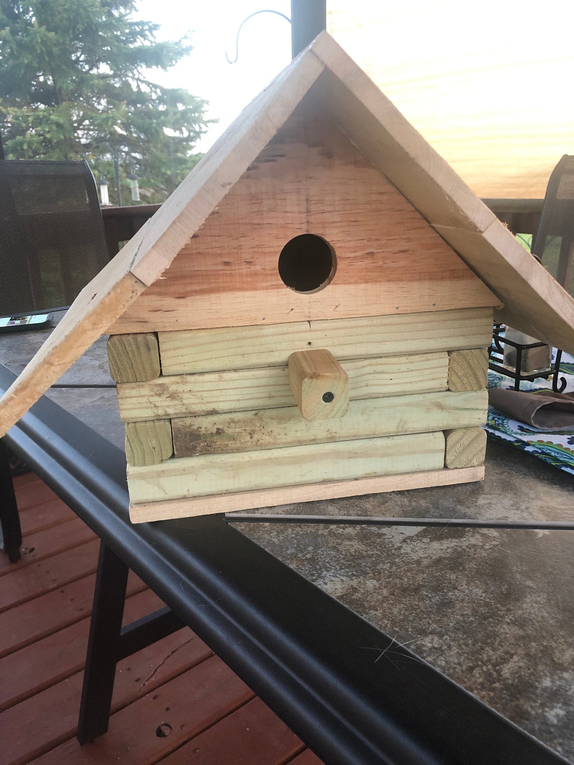 Log Cabin Bird House Condo - Etsy