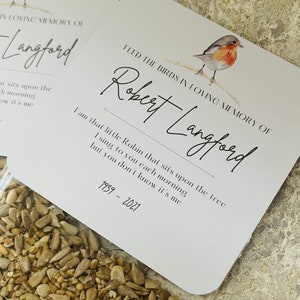 Memorial Favours | Feed the Birds | Funeral Favours | Robin Favours ...