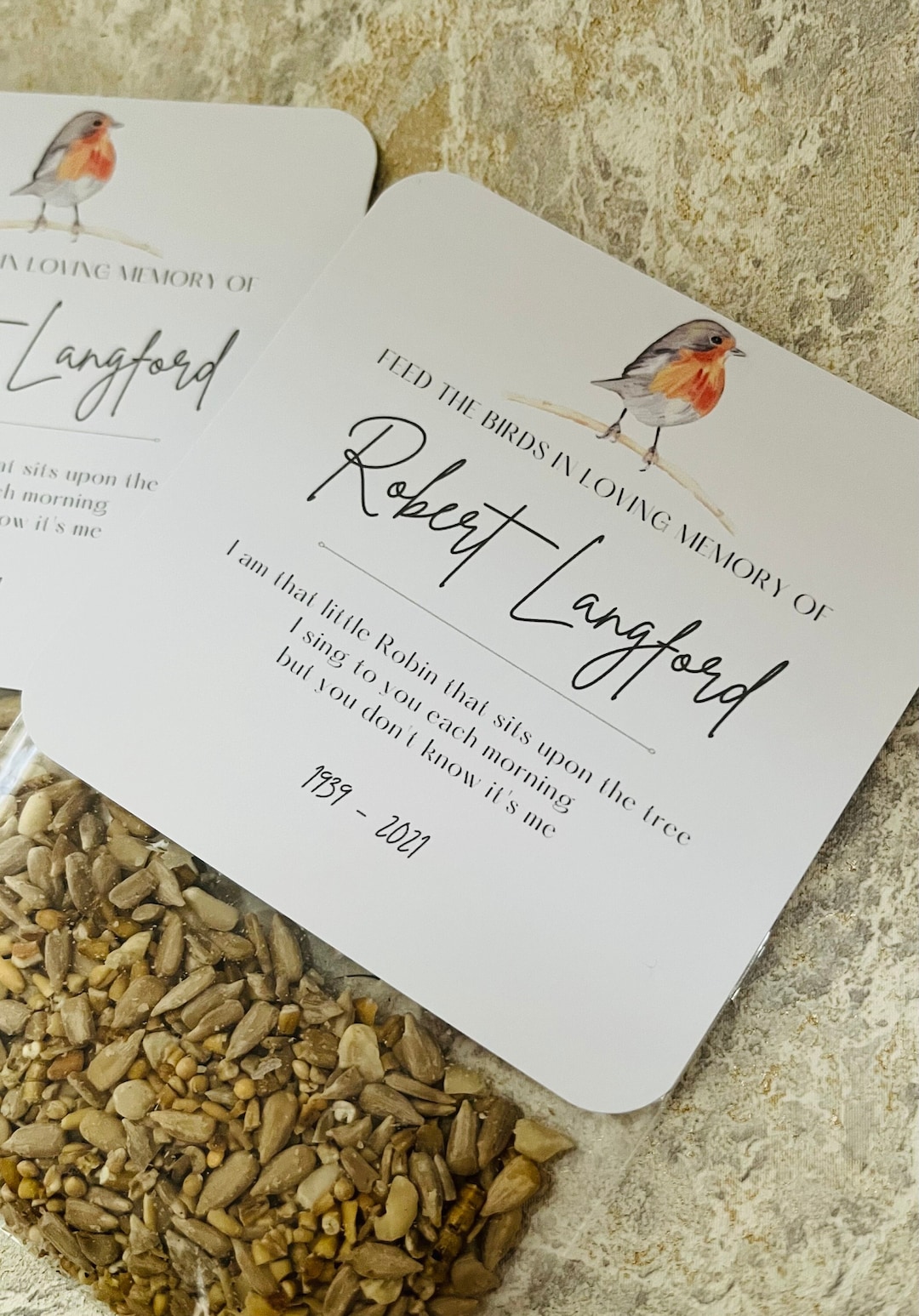 Memorial Favours | Feed the Birds | Funeral Favours | Robin Favours ...