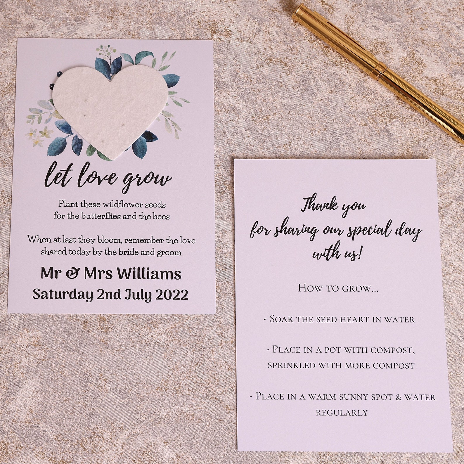 Wedding Favours Plantable Wedding Favours Seed Wedding Favours Embedded ...