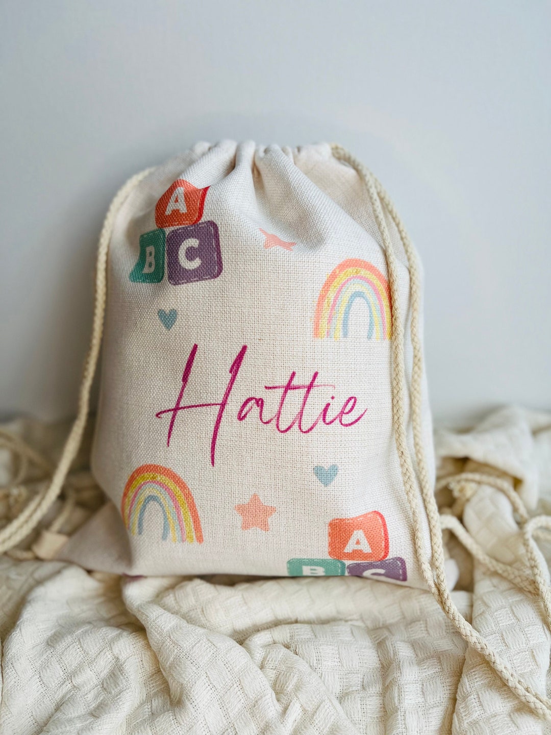 Personalised Drawstring Bag swimming Bag Back to School - Etsy