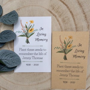 In Loving Memory seed Packets. Memorial Favours. Funeral Favours. - Etsy