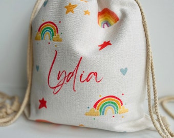 Personalised Drawstring Bag Kids School Bag Personalised Gym Bag ...