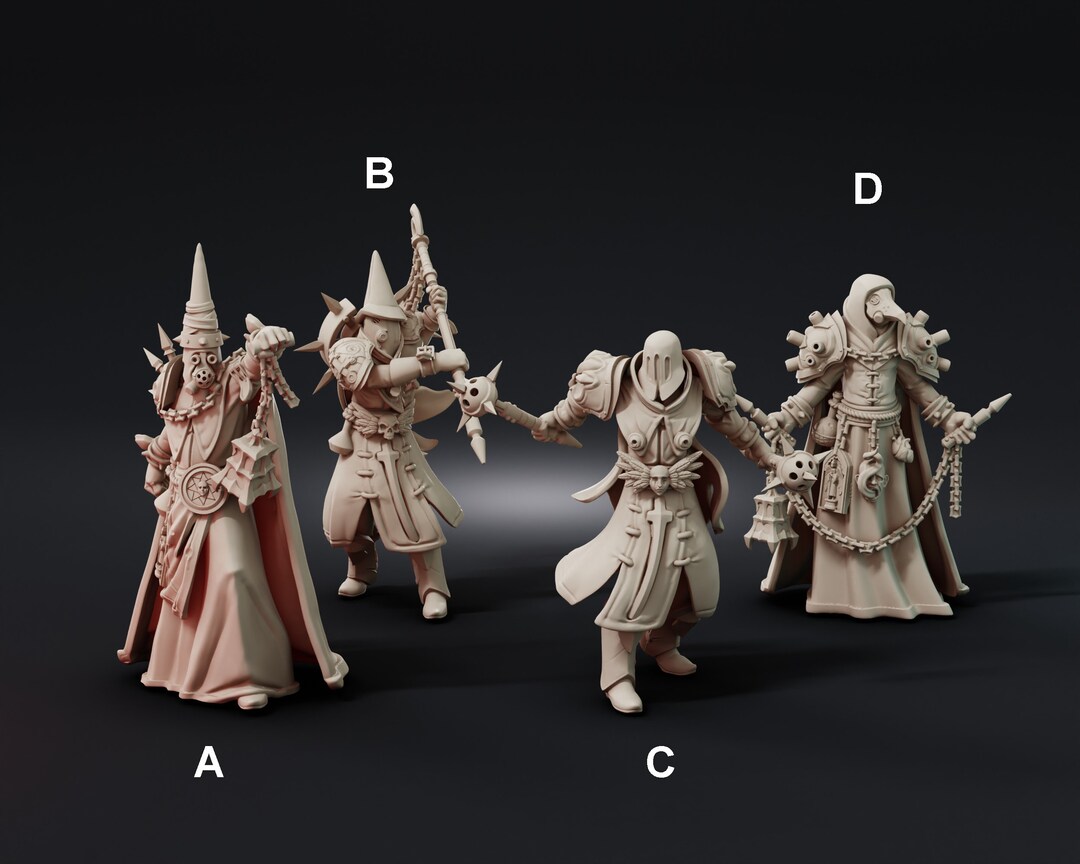 Chaos Priest - 32mm Resin Miniature - Dnd Miniature - Dungeons ...