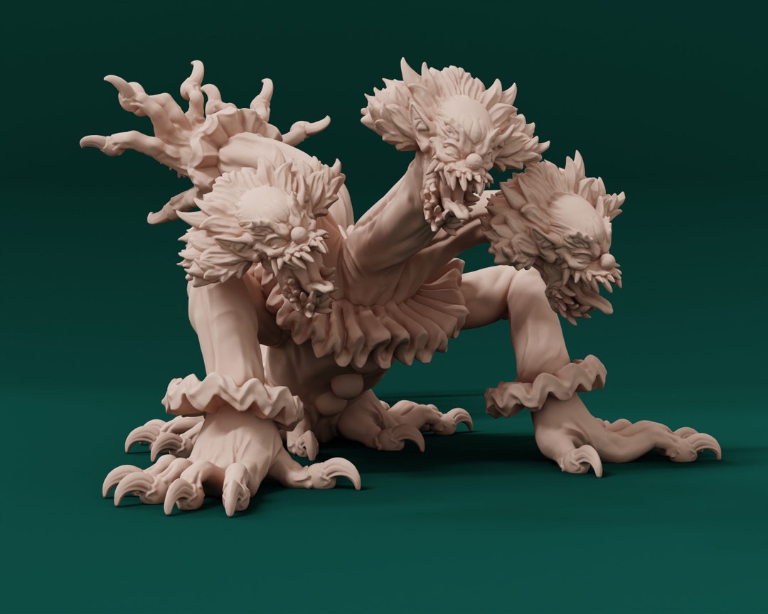 Clown Hydra - Resin Miniature - Dnd Miniatures - Dungeons & Dragons ...
