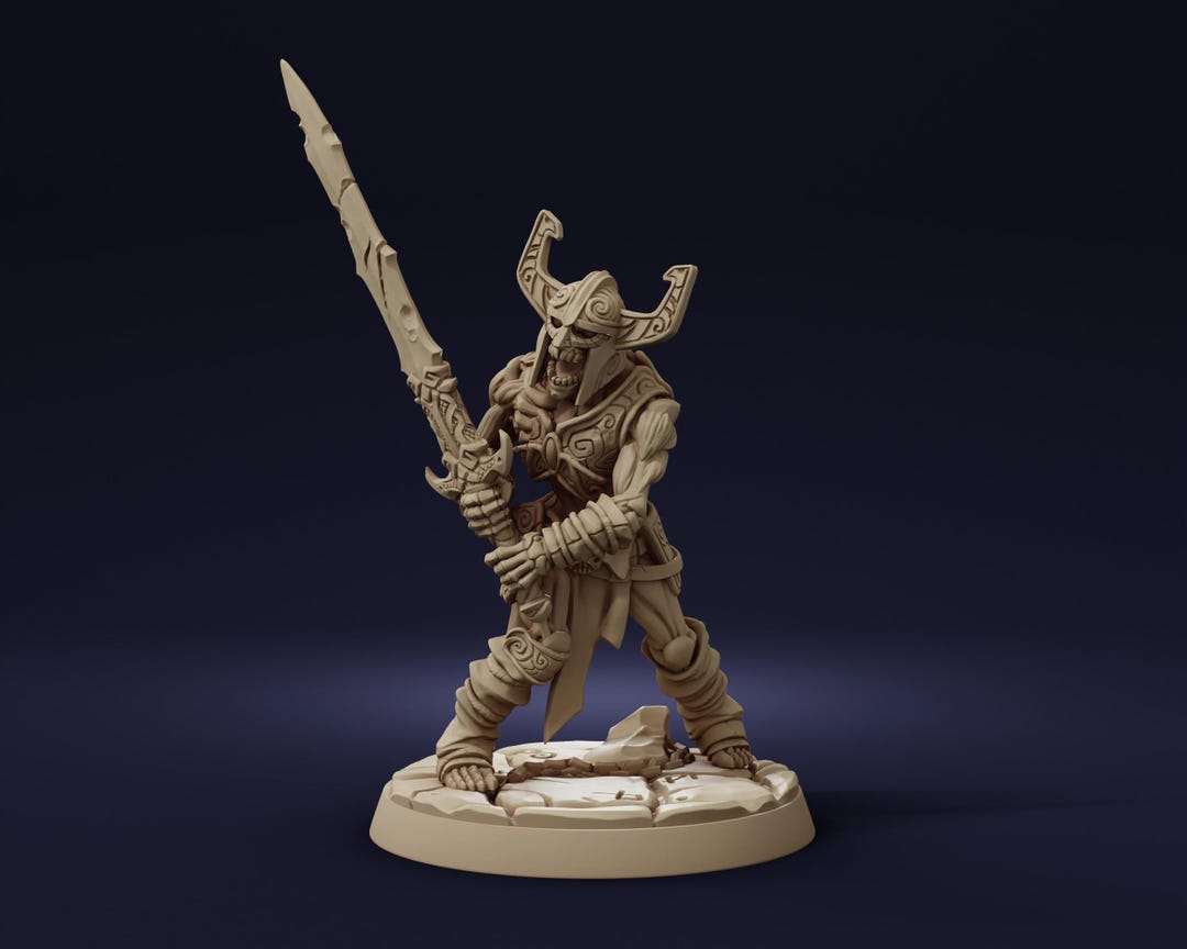 Undead Warrior Zombie- 28mm 32mm Resin Miniature - Dnd - Dungeons ...