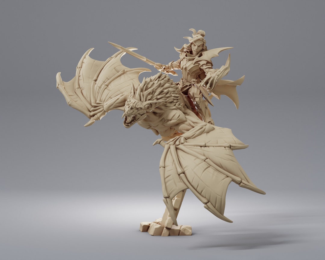 Vampire Bat Rider Resin Miniature Dnd Miniatures Dungeons & Dragons ...
